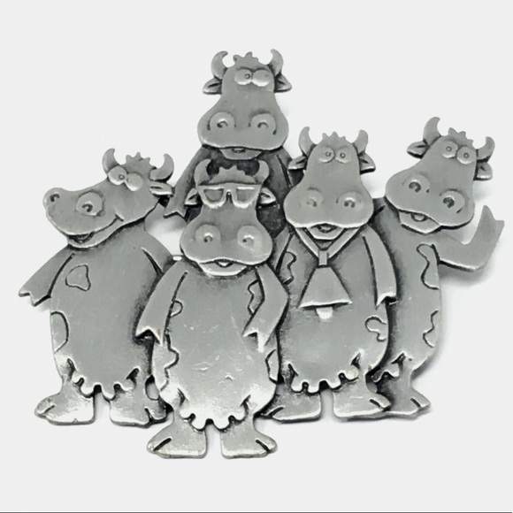 Vintage - JJ 1988 | Jewelry | Vintage Pewter Tone Cow Pin Jj 988 | Poshmark